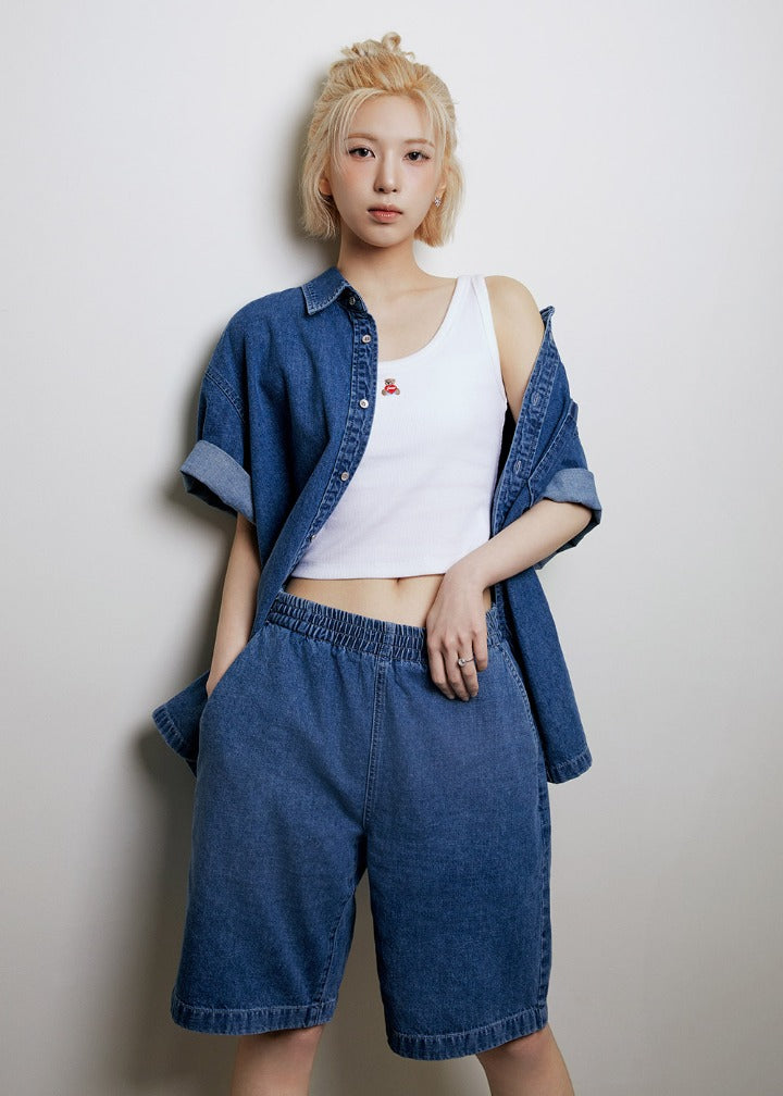 [GUESS x NMIXX] DENIM SHORTS